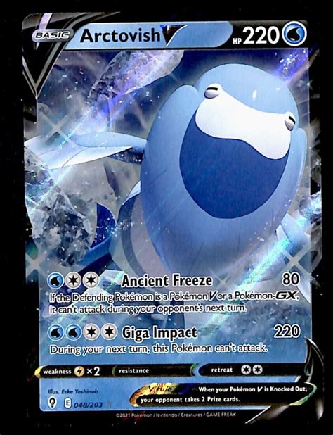 Arctovish V Ultra Rare Evolving Skies 048 203 Nm Pokemon Card