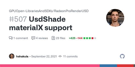 Usdshade Materialx Support By Hshakula · Pull Request 507 · Gpuopen Librariesandsdks