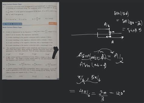 Multi Correct Choice Type 14 A Transverse Sinusoidal Wave Of Amplitude