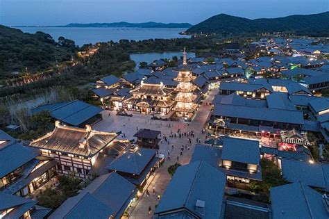 无锡太湖 灵山小镇 拈花湾 航拍图片 花瓣网