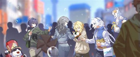 Lumine Trailblazer Paimon Stelle Kiana Kaslana And More Genshin Impact And More Drawn