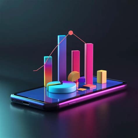 A Cell Phone With A Graph On It And The Word Graph On It Premium AI Generated Image