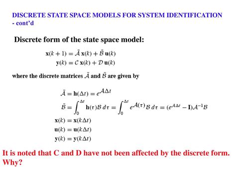 Discrete State Space Models For System Identification Ppt Download