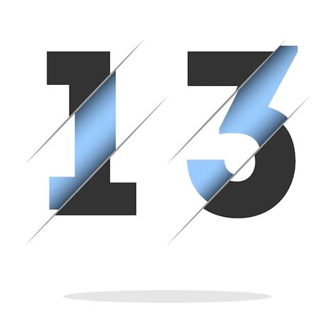 Premium Vector 13 Number 3d Cut Design Icon For Celebration Design Vector Typography