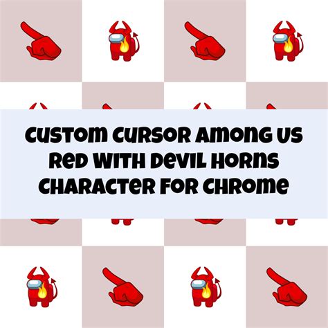 Custom Cursor Custom Cursor Among Us Red With Devil Horns Character For