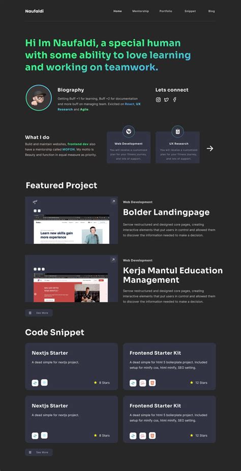 dark portfolio website template design code freebiesbug in 2024