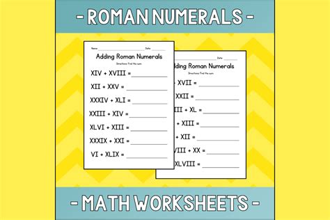 Adding Roman Numerals Worksheets Graphic By Atlasart · Creative Fabrica