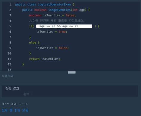 논리연산자 실습