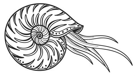 Nautilus Shell Golden Ratio And Natural Geometry Vector Design Generative Ai Stock Vector