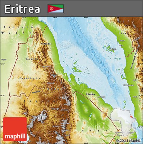 Free Physical Map Of Eritrea
