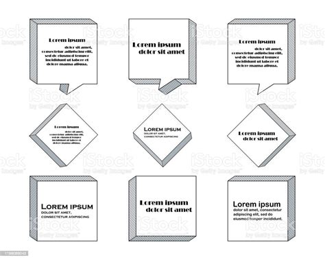 세련된 종이 접기 스티커 및 배너 템플릿 흰색 배경에 격리 텍스트 웹 사이트 및 프로젝트에 비어 있습니다 스티커 디자인 템플릿 3차원 형태에 대한 스톡 벡터 아트 및 기타