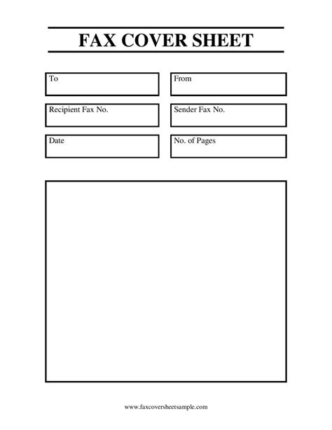 Blank Fax Cover Sheet Pdf Printable Template