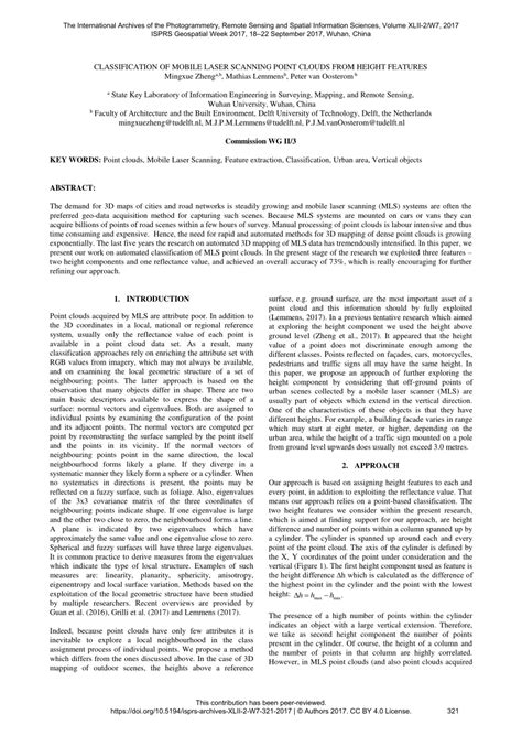 Pdf Classification Of Mobile Laser Scanning Point Clouds From Height