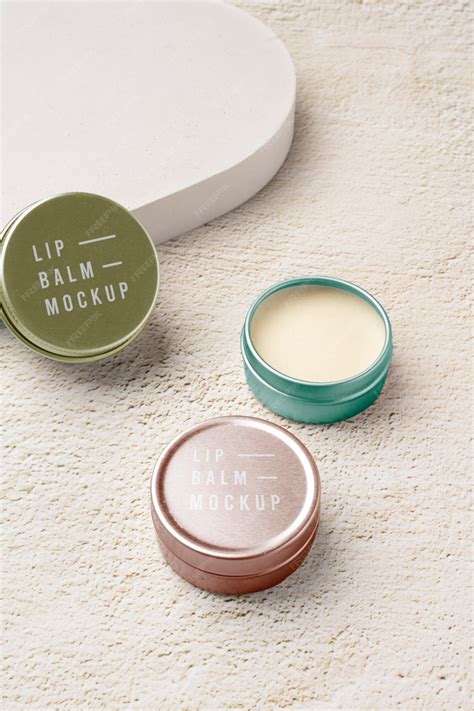Premium Psd Metal Lip Balm Container Mock Up