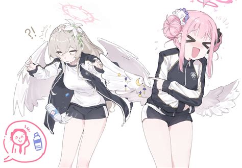 Sensei Doodle Sensei Mika And Nagisa Blue Archive Drawn By Countryman Artist Danbooru