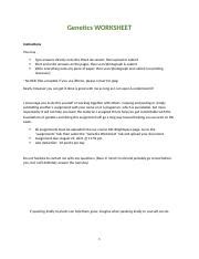 Genetics Assignment 1 Worksheet 1 Docx Genetics WORKSHEET Instructions You May Type Answers