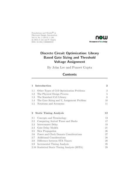 Pdf Discrete Circuit Optimization Library Based Gate Sizing