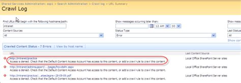 Disable Loopback Check To Resolve “crawl Log Error Access Denied