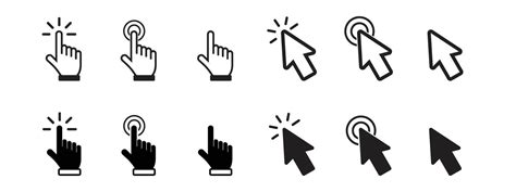 Cursor Click Mouse Hand Arrow Icon Bundle Vector Art At Vecteezy