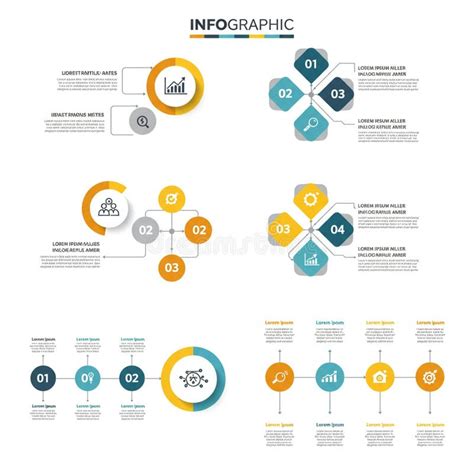 infographic featuring various chart designs with numbered sections the
