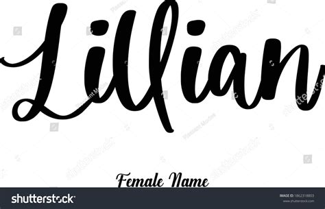 Handwriting Lettering Phrase Female Name Lillian Stock Vector Royalty Free 1862318803