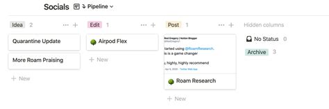 Notion Template Minimal Social Media Pipeline Red Gregory