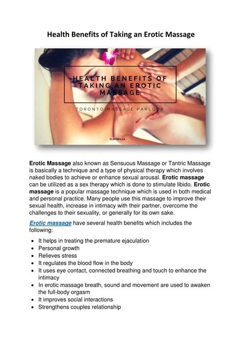 Ppt Health Benefits Of Taking An Erotic Massage Powerpoint