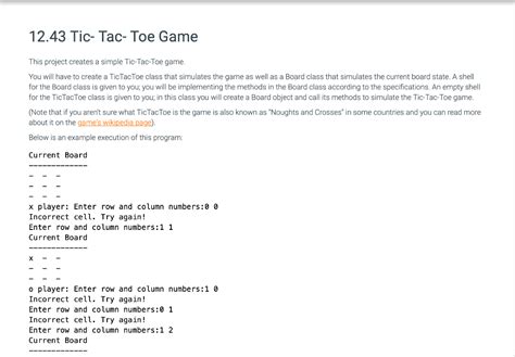 Solved This Project Creates A Simple Tic Tac Toe Game You Chegg