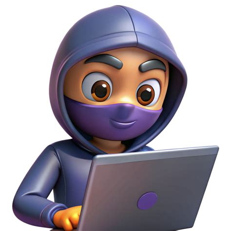 Digital Hacker In Mask Typing On Laptop 51869026 Png