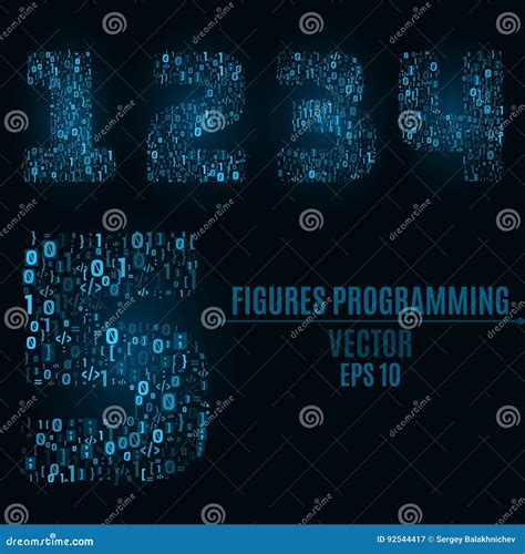 The Blue Numbers Of The Symbols And The Programming Elements Numbers 1