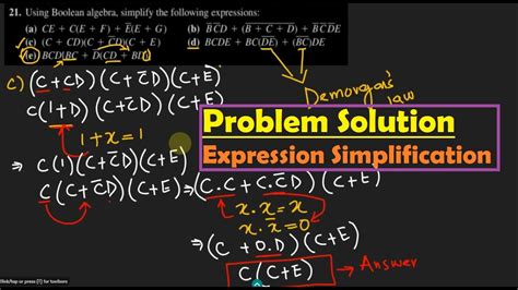 Boolean Algebra For Expression Simplification Solution Chap 4 Of Digital Fundamentals By T