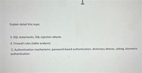 Solved Explain Detail This Topic SQL Statements SQL Chegg