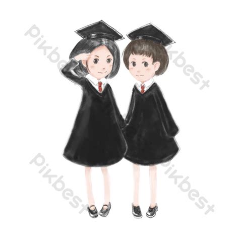 손으로 그린 만화 졸업 Png 요소 일러스트 Png Psd 무료 다운로드 Pikbest