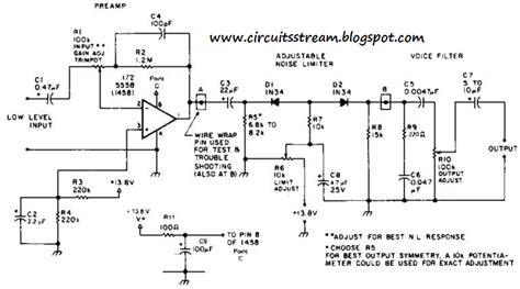 Build A Receiver Af Noise Limiter For Low Level Signals Circuit Diagram Electronic Circuit