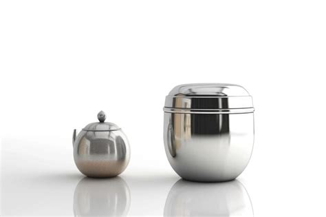 Premium Photo Emty Tea Steel Container Jar On White Background With
