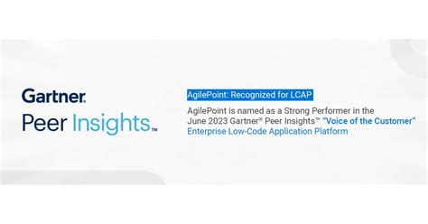 Ron Immink On Linkedin Agilepoint Named Strong Performer In Gartner® Peer Insights™ ‘voice Of