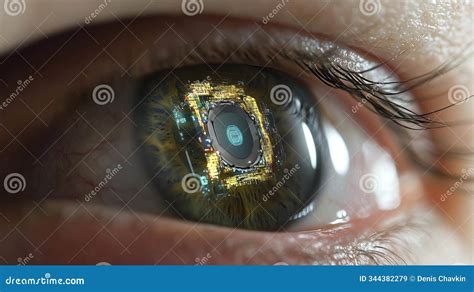 Binary Circuit Board Future Technology Human Eye Technology Pupil Close Up Stock Image Image