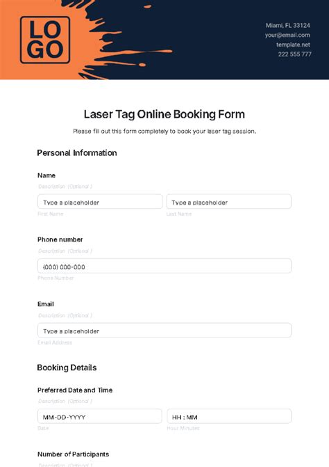 Free Booking Form Templates To Edit Online