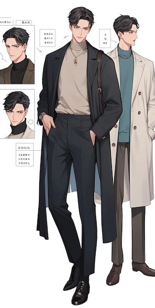 Premium Photo Anime Character With A Coat And A Man In A Suit