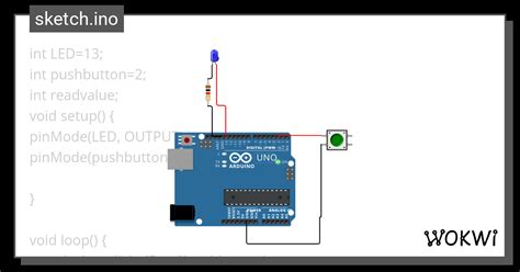 Pushbutton Wokwi ESP32 STM32 Arduino Simulator
