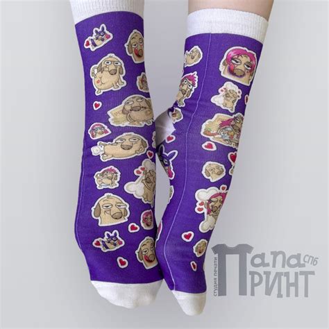 Печать на носках в СПБ Принты на носки на заказ Папа Принт