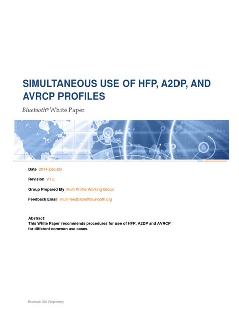 Sim Use Hfp A2dp Avrcp V1 2 Pdf Bluetooth Telecommunications