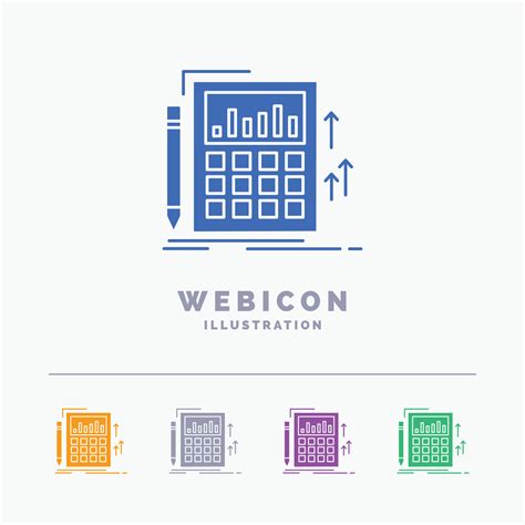 Accounting Audit Banking Calculation Calculator 5 Color Glyph Web Icon Template Isolated On
