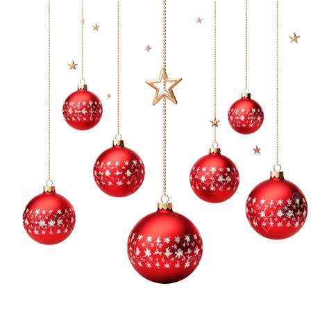 별과 화환이 있는 빨간 크리스마스 공 공 눈 별 Png 일러스트 및 이미지 에 대한 무료 다운로드 Pngtree