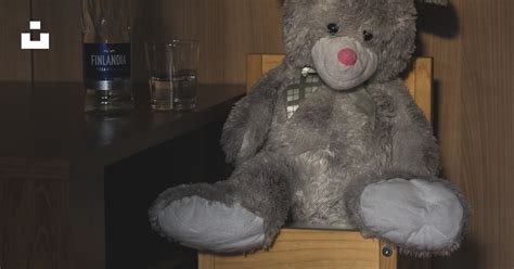 갈색 나무 의자에 회색 곰 봉제 장난감 사진 Unsplash의 무료 플러시천 이미지