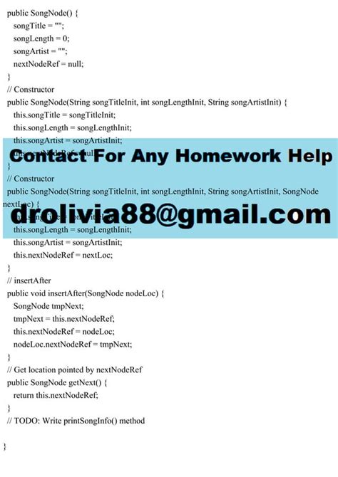 Given Main Complete The Songnode Class To Include The Printsongpdf