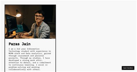 Profile Card Project Codesandbox