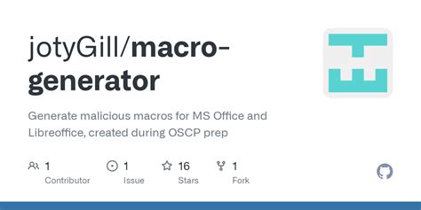Github Jotygillmacro Generator Generate Malicious Macros For Ms