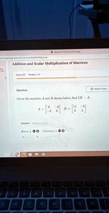 Solved The Given Matrices A And B Are A B Find 2b A