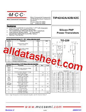 TIP42 Datasheet PDF Micro Commercial Components